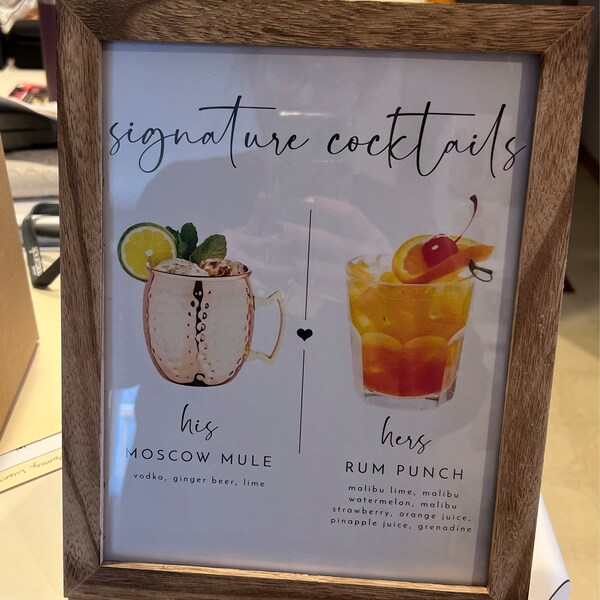Printable Signature Cocktails Sign | Editable Signature Cocktails ...
