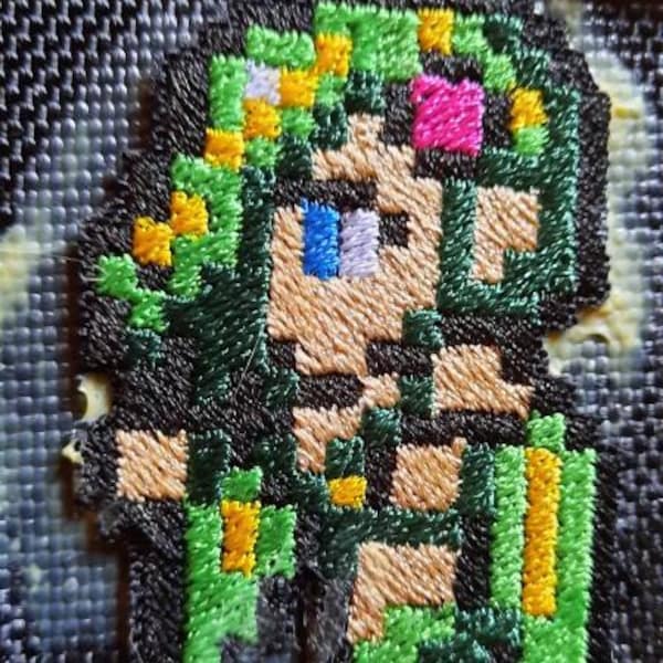 Rydia - Pixelart Final Fantasy 4 - Shiny Metallic Embroidery Iron on ...