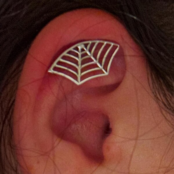 Spider Web Earring Gothic Jewelry • Cartilage Helix Piercing 20G 18G ...