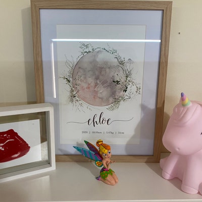 Moon Nursery Birth Print, Girls Moon Print, Moon Nursery Print, Newborn ...