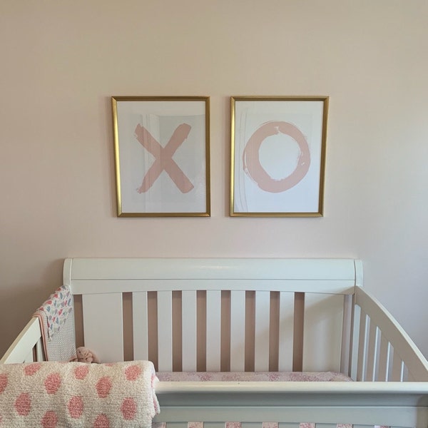 X and O Print Set, Pink Nursery Wall Art, Girls Room Decor - DIGITAL ...