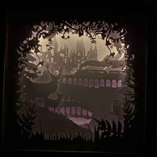 Welcome to Hogwarts.... Harry Potter Inspired Light up Shadow Box ...