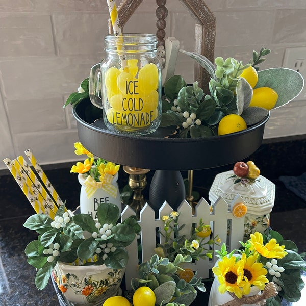Spring Tiered Tray Decor, Spring Mini Jar, Spring Home Decor, Easter ...