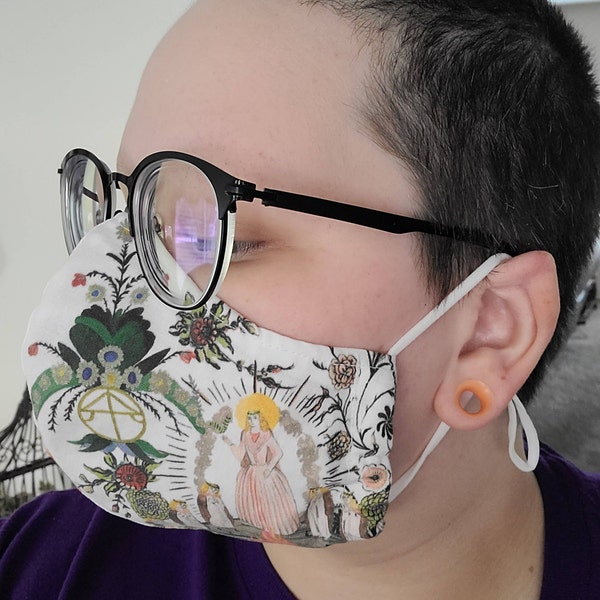 Midsommar Festival Folk Art Cotton Face Mask - Etsy