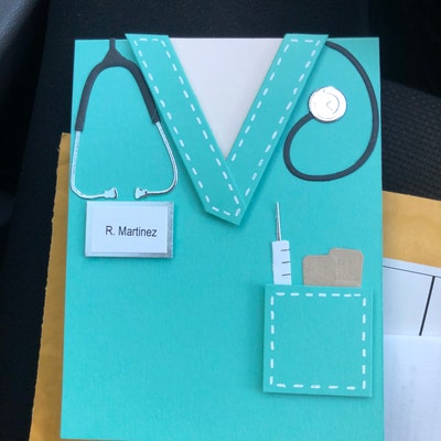 Handmade Nurse Card Scrub Top Medical Card Custom Nursing - Etsy