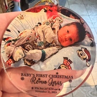 Baby's First Christmas Custom Photo Ornament, New Baby Birth Stats ...