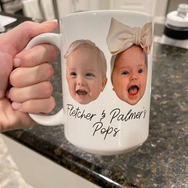 Two Baby Face Mug, Personalized Photo Gift, Custom Baby Face Mug ...