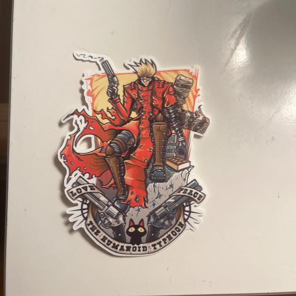 Trigun, Vash the Stampede, Anime Sticker, Vinyl Sticker, Individual Die ...