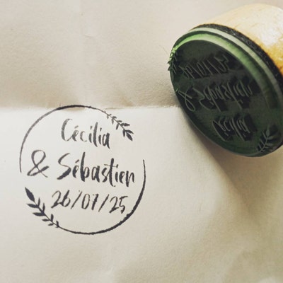 Custom Wedding Stamp With Your Names and Date Cottage Style - Etsy