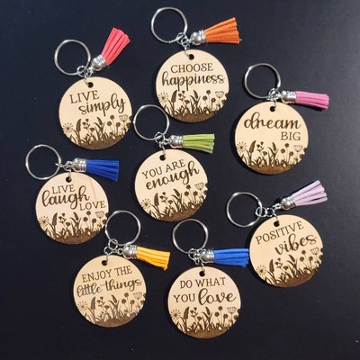 Inspirational Keychain SVG Bundle Motivational Keychains SVG Wristlet ...