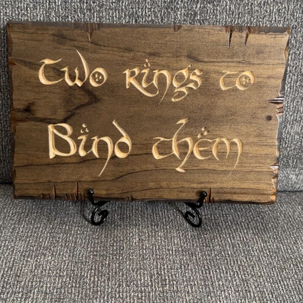 Two Rings to Bind Them Sign Engraved Rustic Wood Wedding Sign With ...