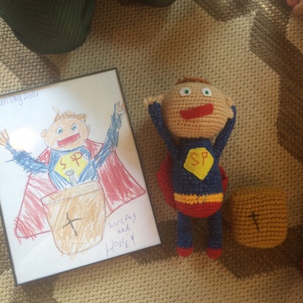 Toy From Kids Drawing, Original Gift Crocheted and Stuffed Toy, Made to ...