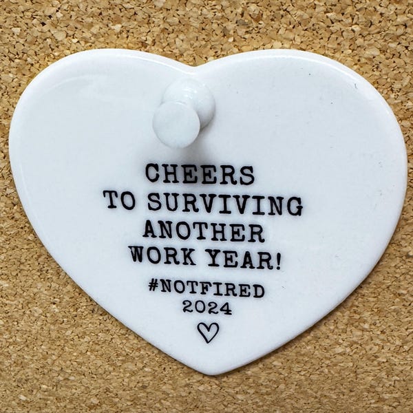 Cheers to Surviving Another Work Year Ornament, Funny Coworker Gift ...