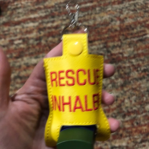 RESCUE Inhaler Case Keychain,custom Color Avail,inhaler Holder Bag Tag ...