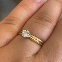 14k Gold Bohemian Ring, Rustic Wedding Ring, Thin Gold Ring, Dainty 14k ...