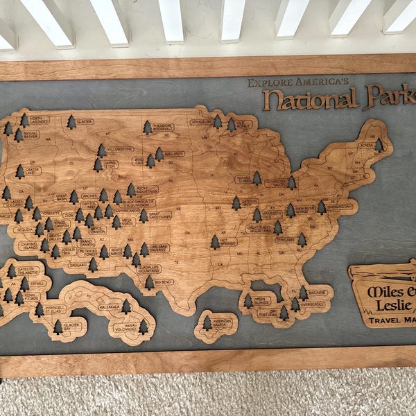 Custom USA National Parks Travel Map | Camper RV Gift | 5th Anniversary ...