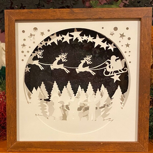 Combo 3 Template Xmas [9x9 Inch] - Paper Cut Light Box Template SVG ...