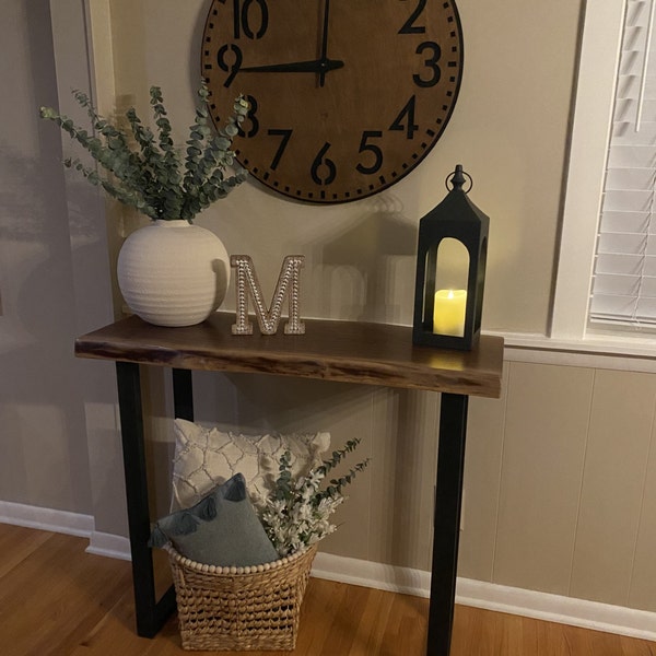Live Edge Black Walnut Console Table Sofa Table Hallway Table Rustic ...