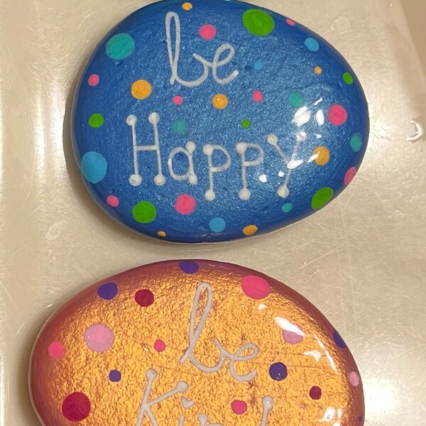 Set of 3 Bee Painted Rocks Be Kind Bumblebee Stones for Decoration ...