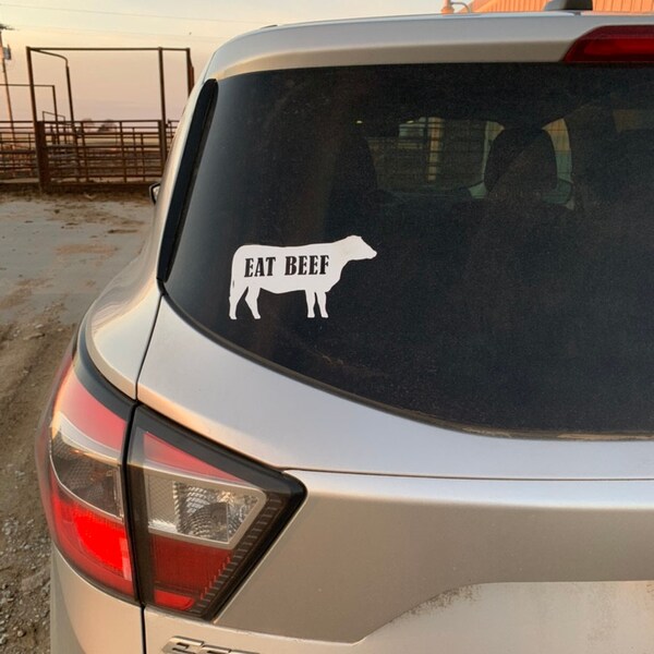 Eat Beef Ear Tag | Silhouette SVG Files, Stencil, Shirt Vector, Shirt ...