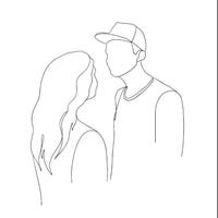 Custom One Line Drawing, Simple Line Art, Commission Portrait ...