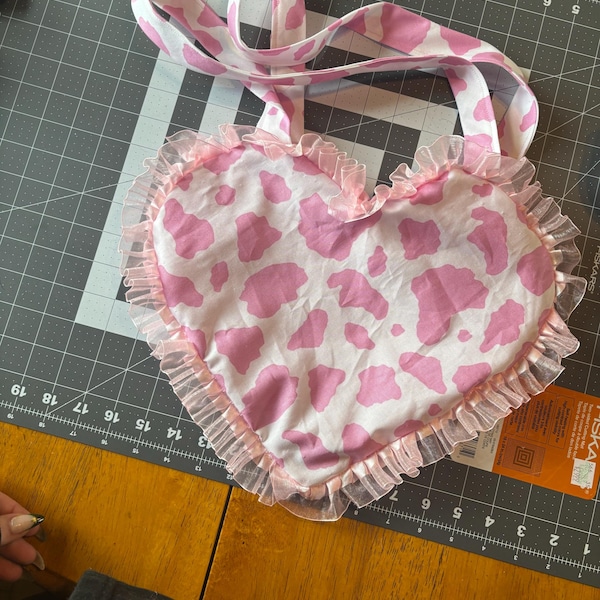 Heart Bag PDF Sewing Pattern | Love Heart Ruffle Tote Bag | Instant ...