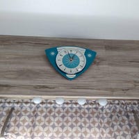 Colour Etched Lucite Formica Wall Clock From Royale - Midcentury ...