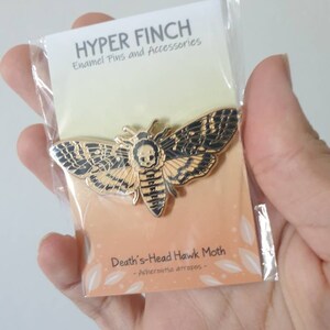 Death's-head Hawkmoth Hard Enamel Pin Hawk Moth Gold Variant Death Moth ...