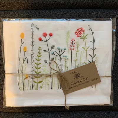 Wildflowers Tea Towel, Flower Tea Towel, Spring Tea Towel, Flour Sack ...