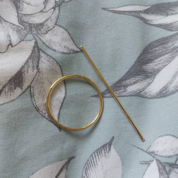 Handmade Brass Textured Round Hair Pin - Etsy UK