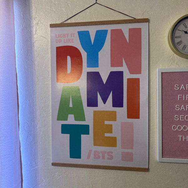 BTS Poster: Dynamite Multicolor, 방탄소년단 Art Print, K-pop Digital Wall ...
