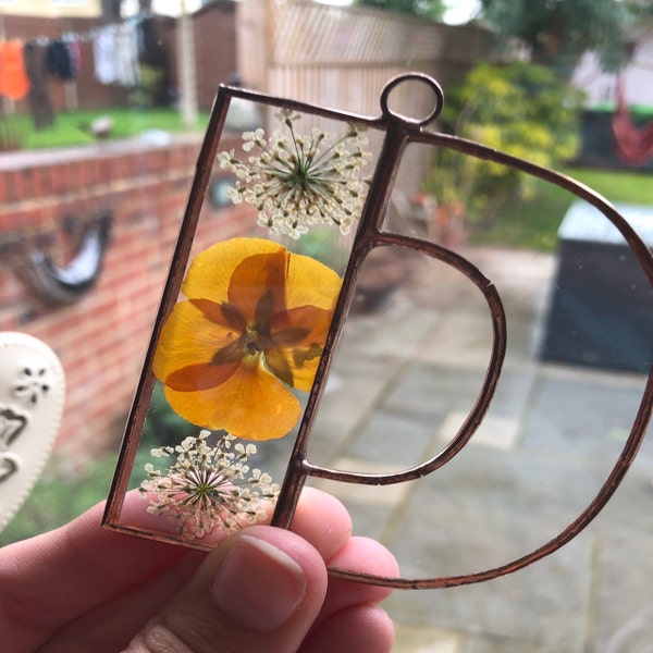 Personalised Stained Glass Pressed Flowers Initial Frame - Etsy