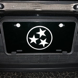 Tennessee Tristar License Plate/black TN Tri Star License Plate/black ...