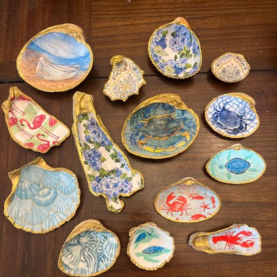 Decoupage Napkins, Shell Napkin, Craft Napkin, Oyster Shell Decoupage ...