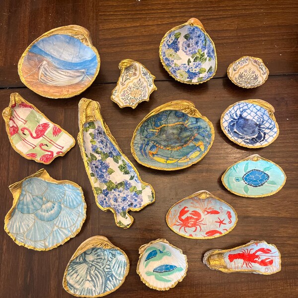 Decoupage Napkins, Ocean Fish Napkin, Blue Seaweed Craft Napkin, Oyster ...