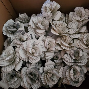 Book Roses, Book Page Flowers, Literary Gift, Bibliophile, Bookworm ...