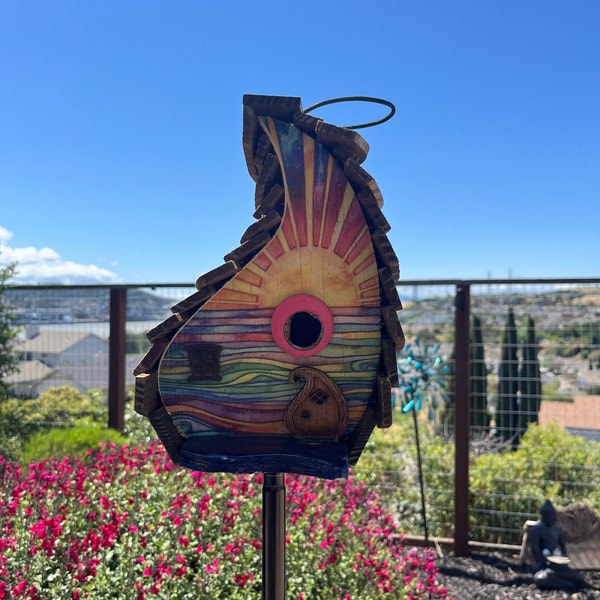 BIRDHOUSE, Funky Birdhouse, Sun Birdhouse, Unique Birdhouse, Large ...
