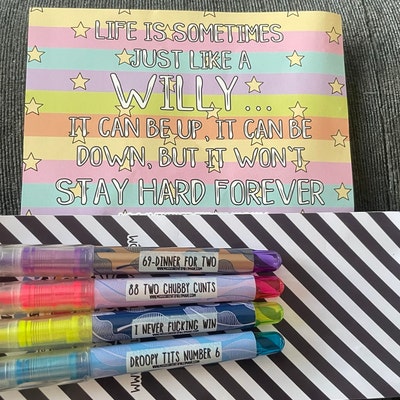 4x Funny Profanity Pen Pack Funny Pens Banter Pens Rude Pens Office ...