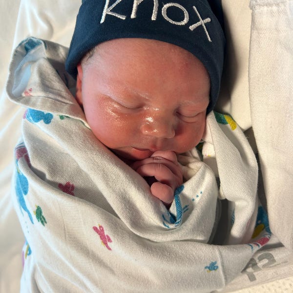 Monogrammed Newborn Baby Hat - Embroidered Newborn Baby Hat - Baby Hat ...