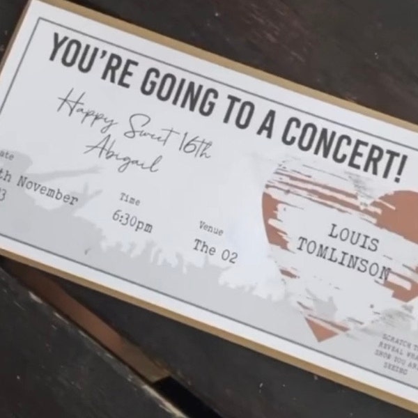 Personalised Surprise Birthday Card | Personalised Surprise Concert ...