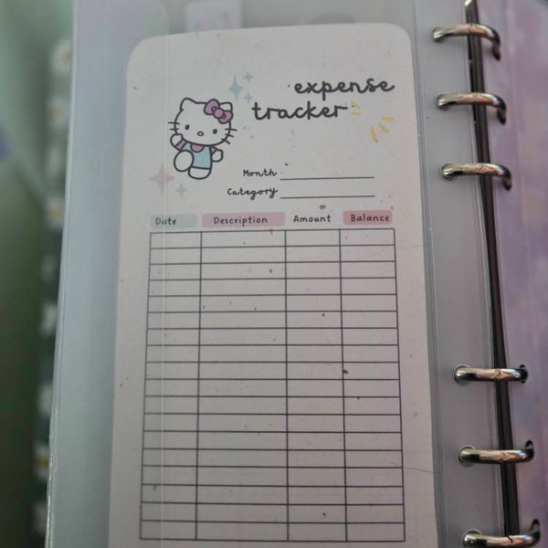 Printable Expense Tracker, Kawaii Character Budget Tracker, Kawaii ...