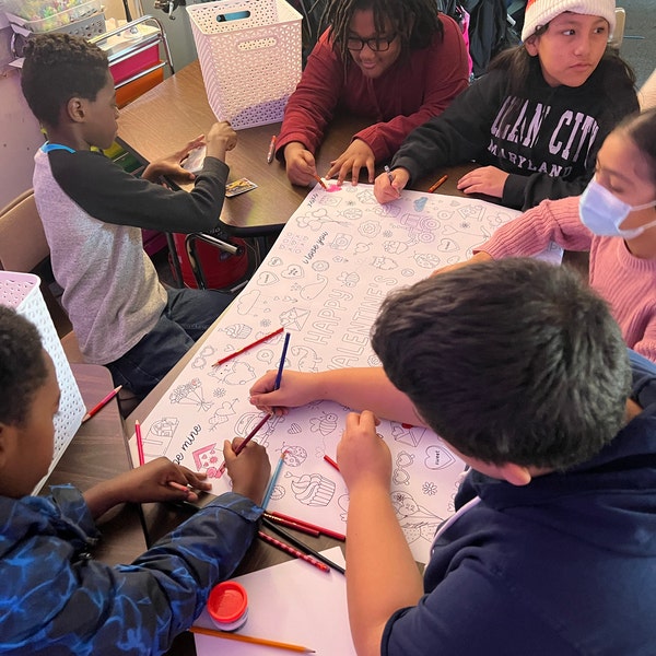 JUMBO Back to School Coloring, Coloring Page Banner, First Day of ...