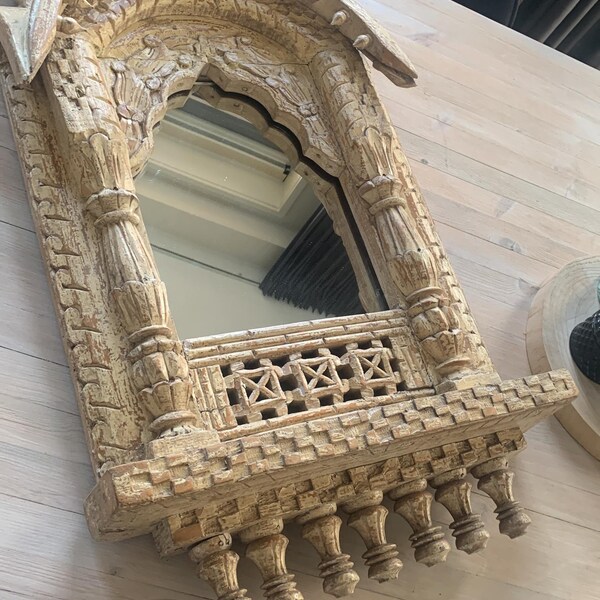 Rare Handcrafted Wooden Carved Room Divider Screen With Intricate ...