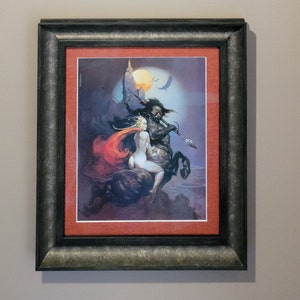 Dark Kingdom DETAIL Frank Frazetta Fierce Warrior Battle Axe Skeletons ...