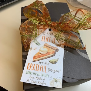 Editable Thanksgiving Gift Tags Grateful Pumpkin Pie Tag - Etsy