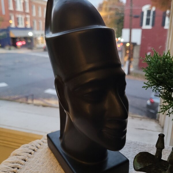 Egyptian King Tut Bust Head Artifact Carved Sculpture Statue 7.5" MMA ...