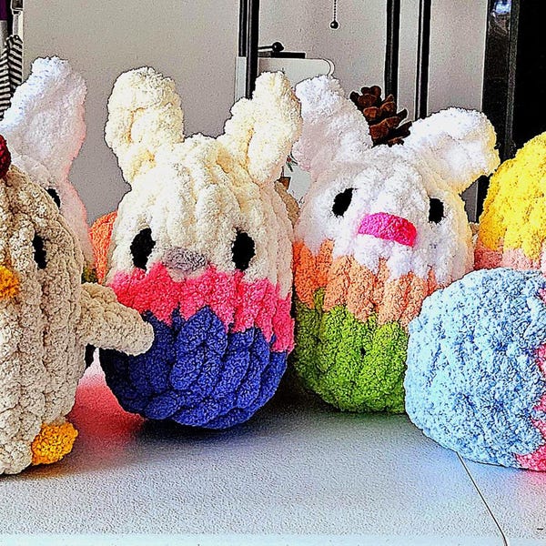 Fingerknit Chunky Elephant Plushie Pattern With Video Tutorial Elephant ...