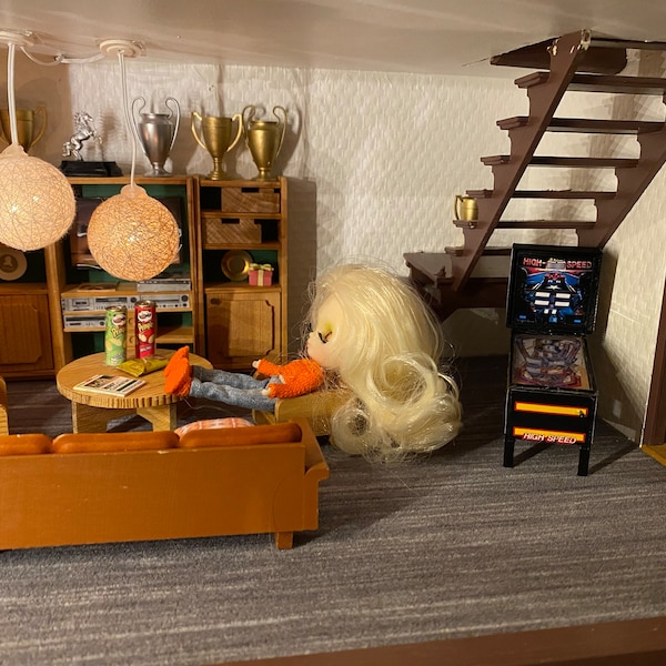 1/12 Scale Mini Arcade Cabinet, Miniature Dollhouse 80s 90s Mini Arcade ...
