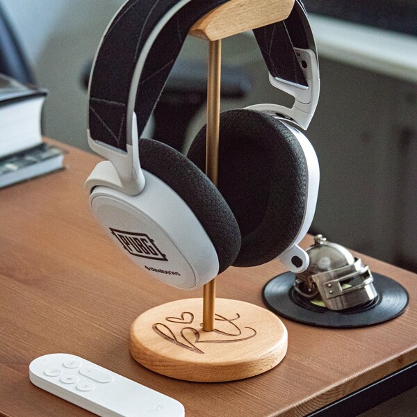 Custom Headphone Stand, Wooden and Metal Headphone Holder, Gaming ...