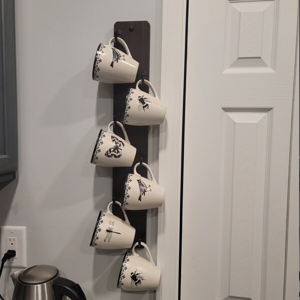 Vertical Mug Rack|space Saver Vertical Mug Holder Rack Apartment Coffee ...